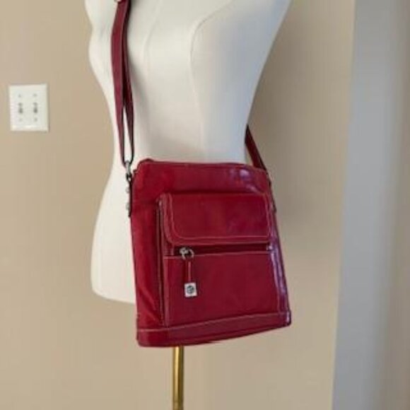 Giani Bernini | Bags | Giani Bernini Red Leather Crossbody Bog | Poshmark